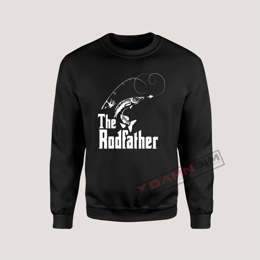 The Rodfather Fish Sweatshirt On Sale - Funny Graphic Tees - Damndim.com