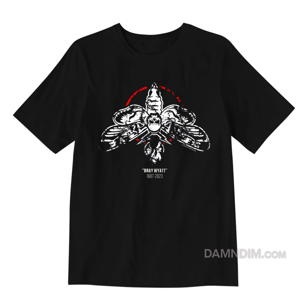 Bray Wyatt Moth RIP 1987 2023 T-Shirt - Damndim.com