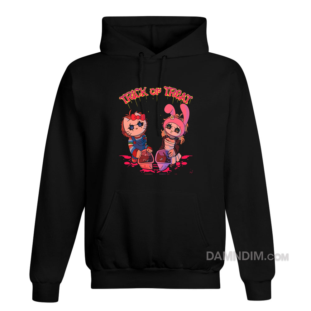 Chucky and Tiffany Hello Kitty Trick or Treat Hoodie