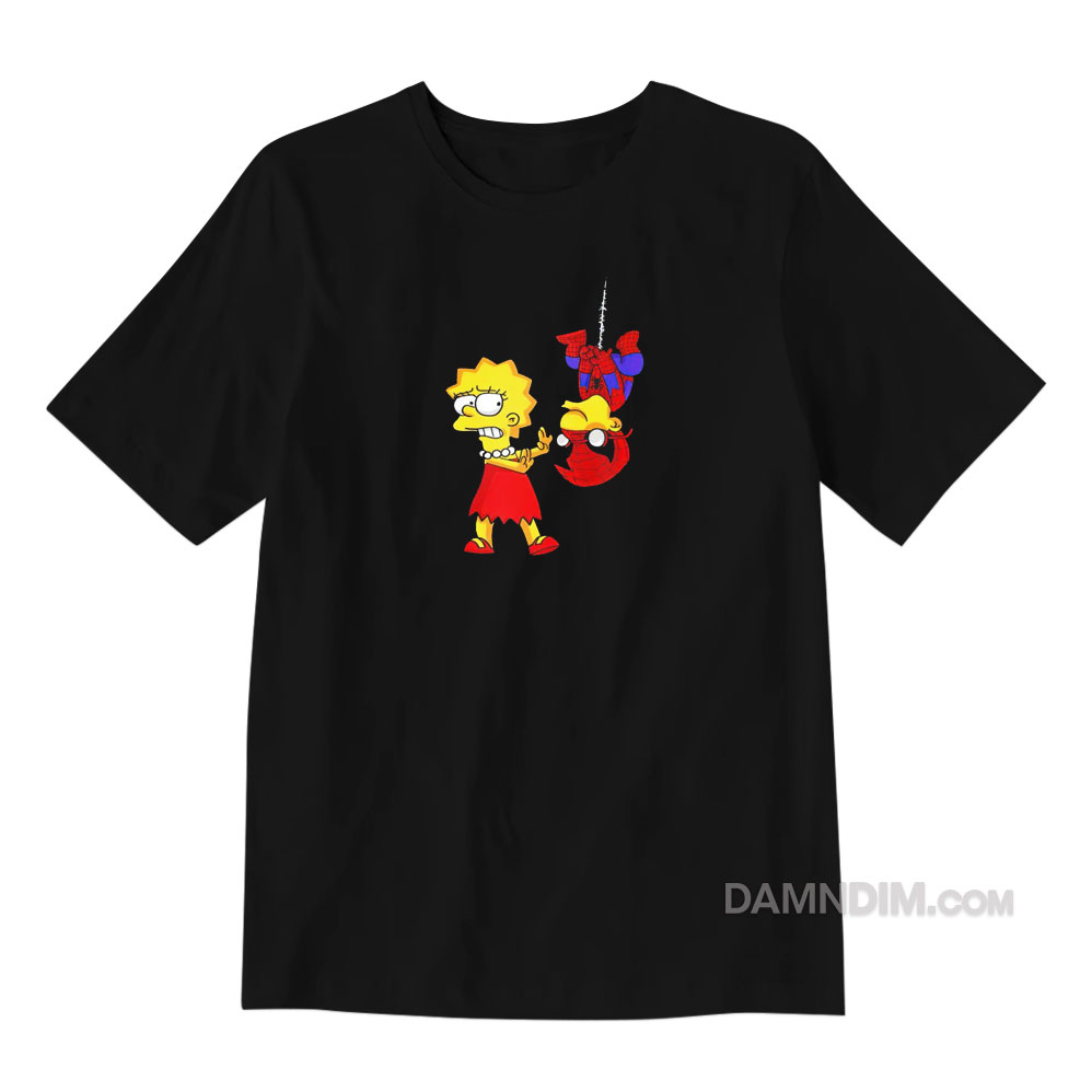 Lisa Simpson and Milhouse Van Houten Spider Man T-Shirt