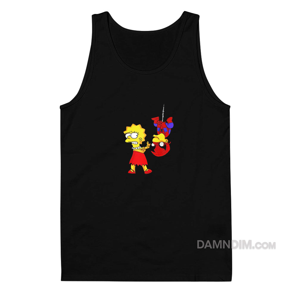 Lisa Simpson and Milhouse Van Houten Spider Man Tank Top
